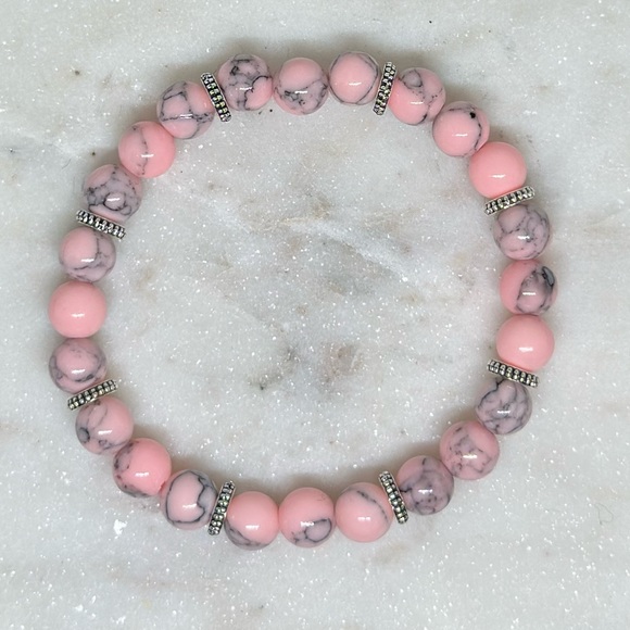 Jewelry | Pink Howlite Healing Crystal Bracelet | Poshmark